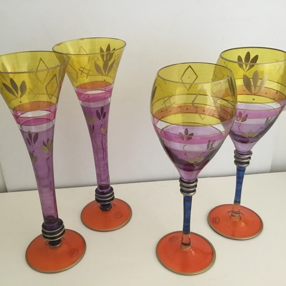EUROGLASS | Dining | Euroglass Set Of Two Champagne Flutes And Two Wine ...